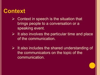 Types of speech context | PPTX | Technology & Computing