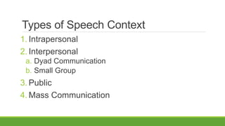 Types of speech context and style | PPTX
