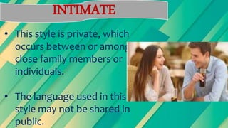 Types of speech context and styles | PPTX