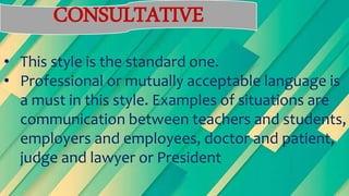 Types of speech context and styles | PPTX