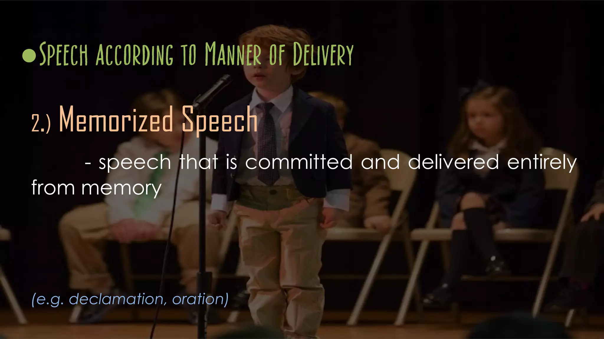 Types of speeches according to Purpose and Manner of Delivery | PDF