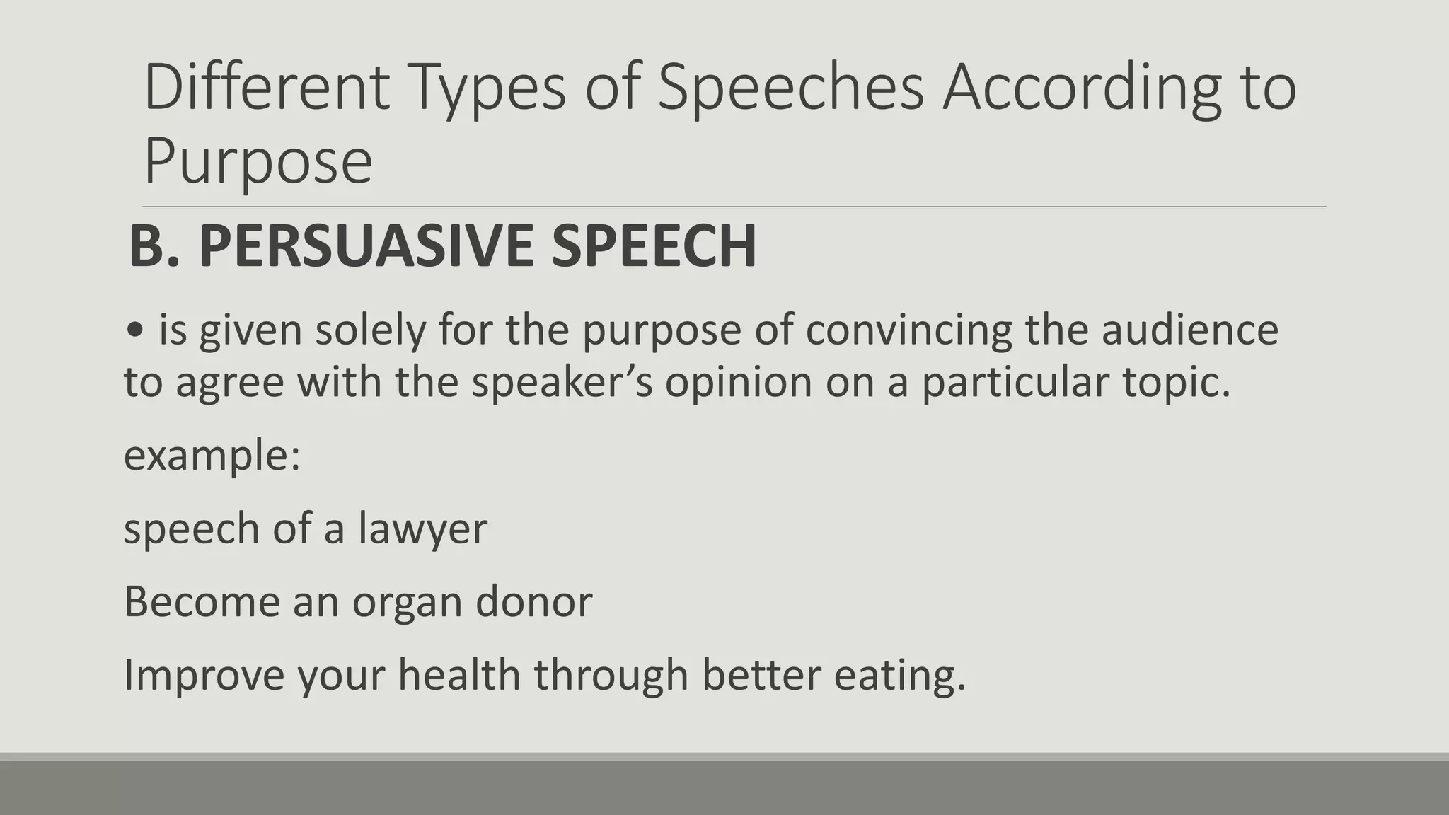 Types of speeches.pptx | Web Conferencing | Computer Software and Applications
