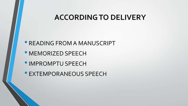 Types of speeches and principles of speech writing and delivery | PPTX