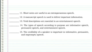 Types of Speeches for discussion Module 6 (Start with this before the ...