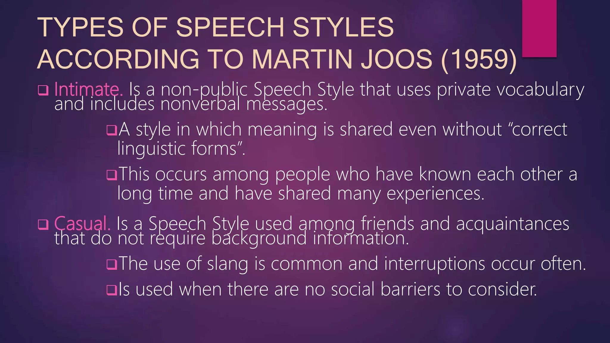 Types of speech style | PPTX