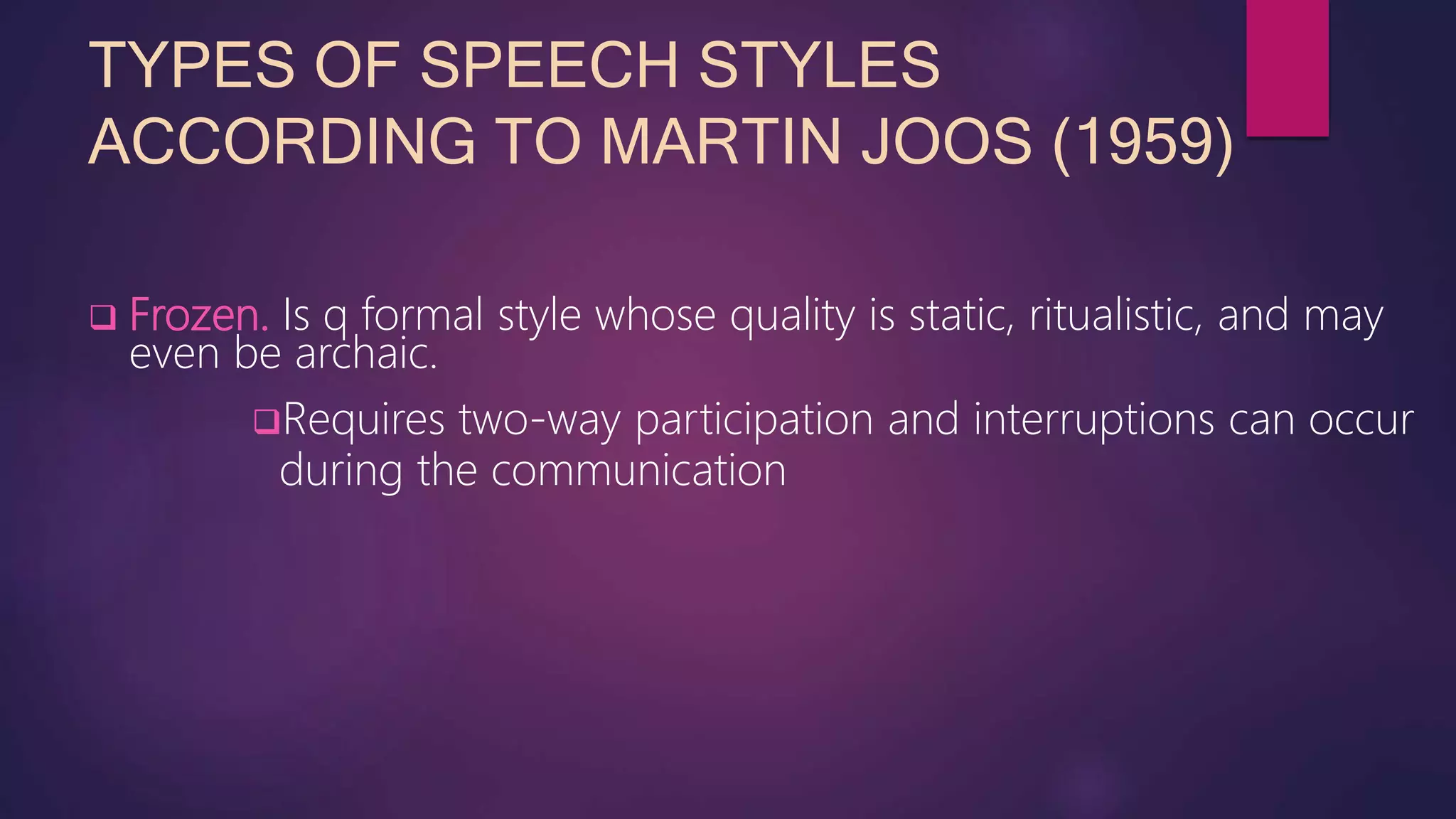 Types of speech style | PPTX