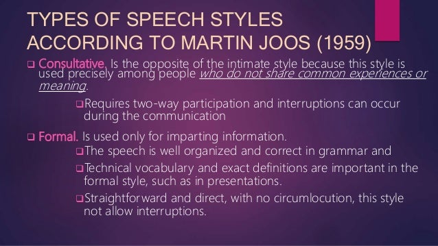Types of speech style