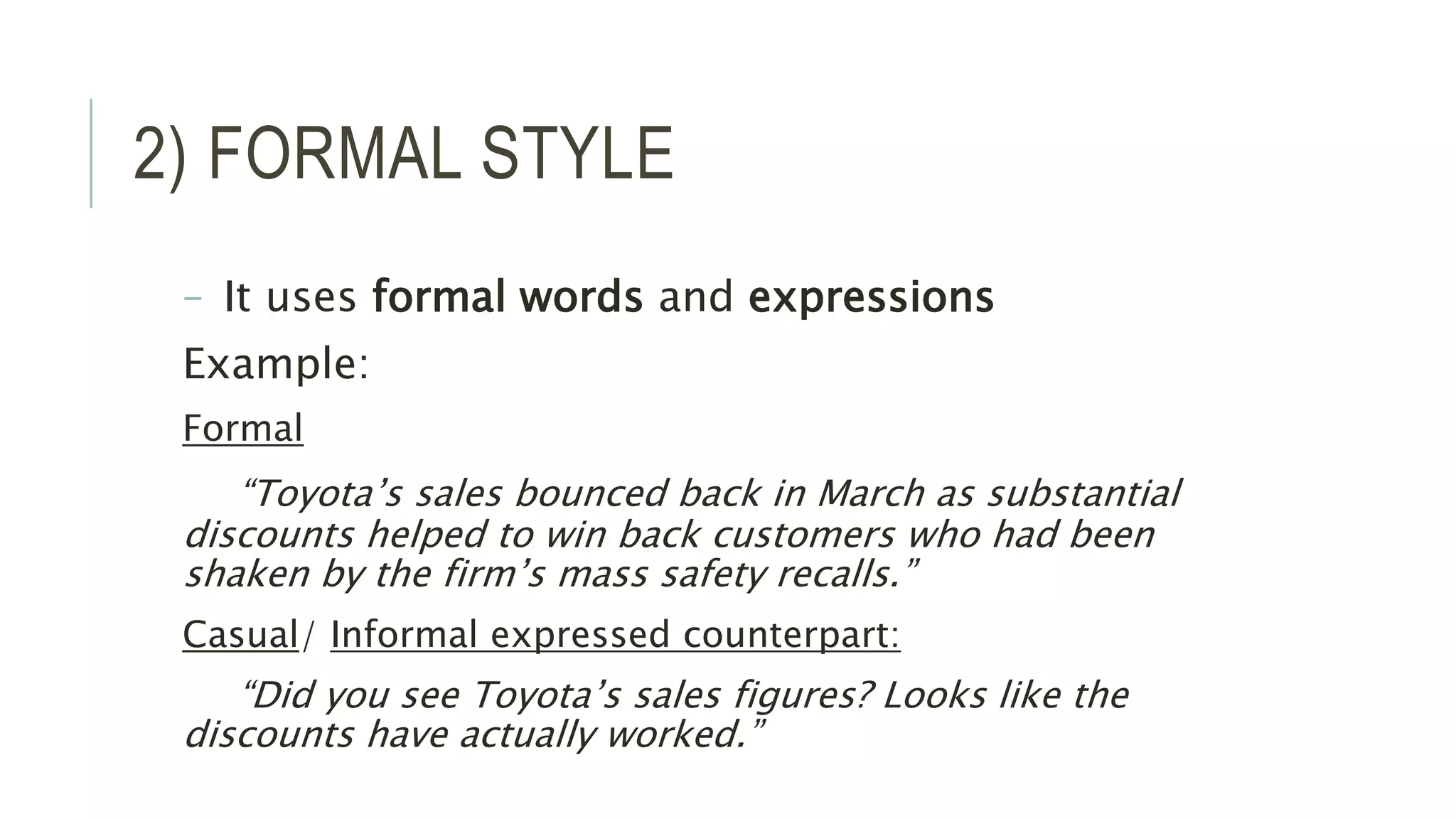 Types of speech styles | PPTX