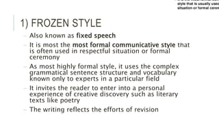 Types of speech styles | PPTX