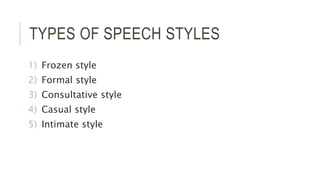 Types of speech styles | PPTX