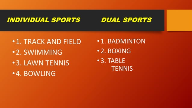Types of sports | PPTX | Table Tennis | Sports