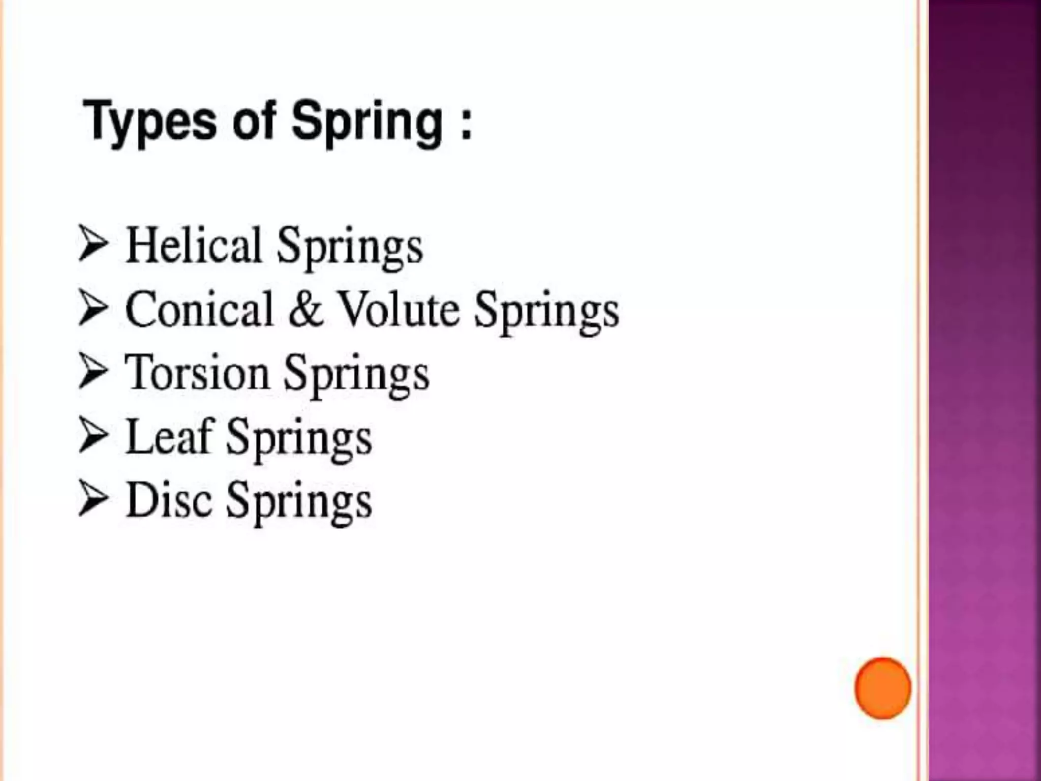 Types of spring PPT | PPTX