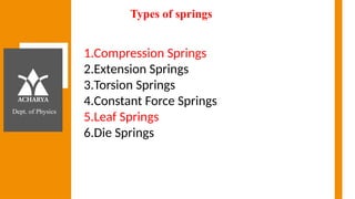 Types of Springs.pptx for physics of engineering | PPTX