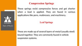 Types of Springs.pptx for physics of engineering | PPTX
