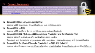 Types of ssl commands and keytool | PPTX | Operating Systems | Computer Software and Applications