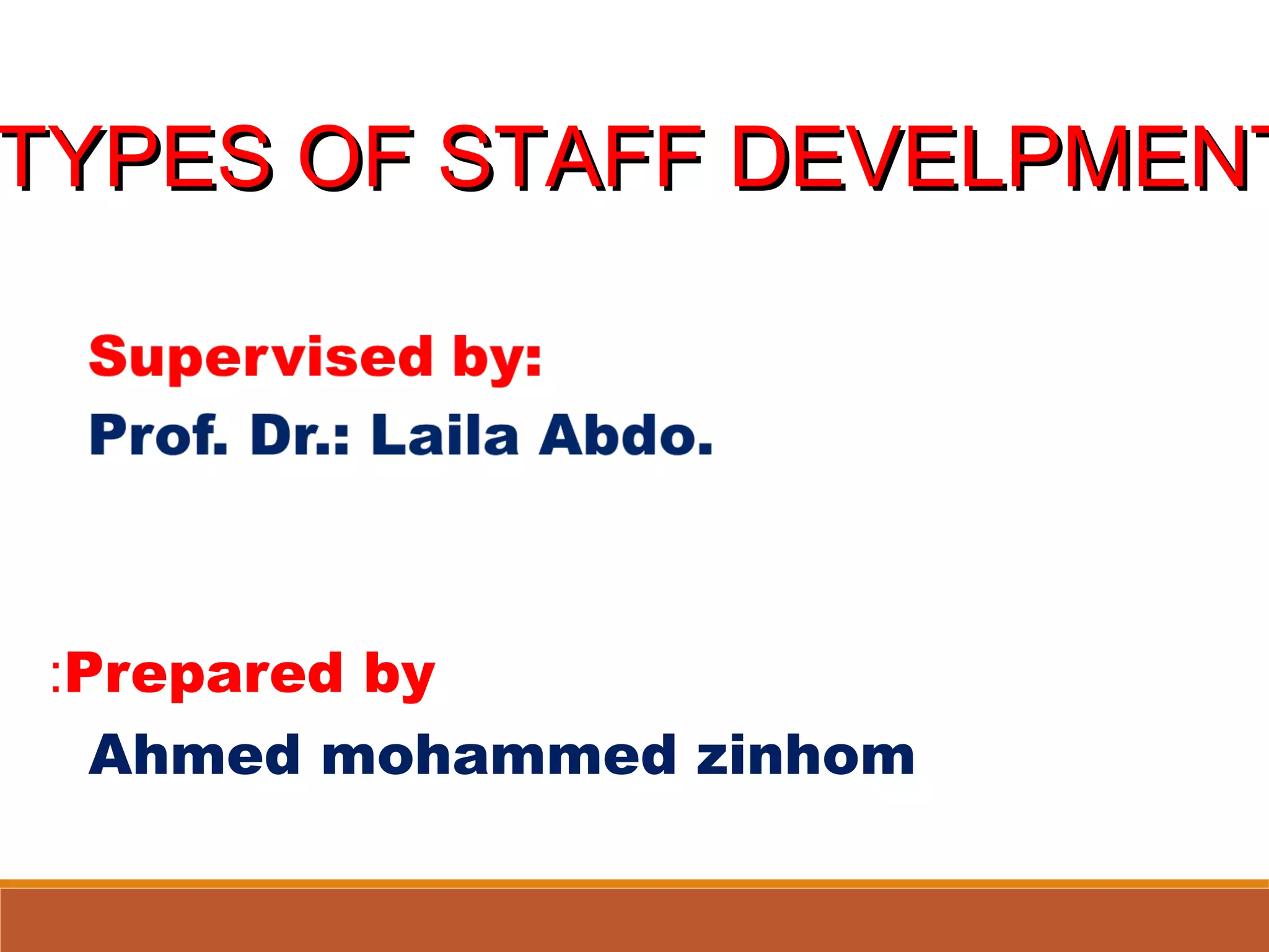 Types of staff development | PPT