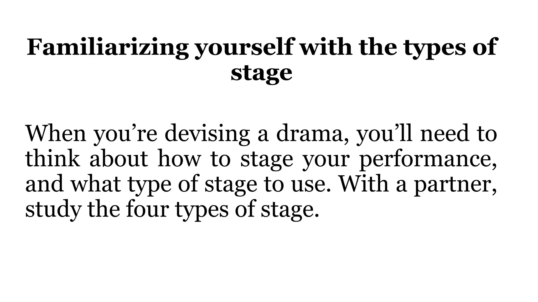 English 9 Lesson Types of stages | ODP