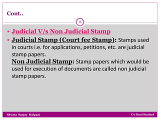 Types of stamps and some concepts of stamp duty | PPTX