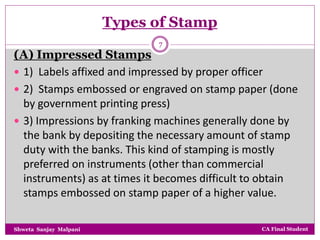 Types of stamps and some concepts of stamp duty | PPTX