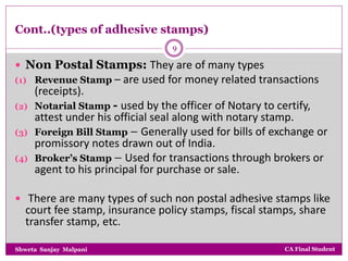 Types of stamps and some concepts of stamp duty | PPTX