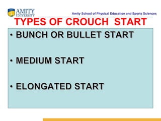 Types of start | PPTX | Track and Field | Sports