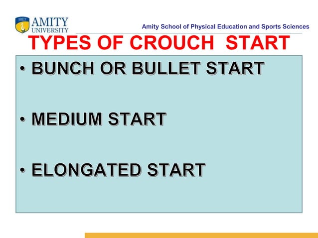 Types of start | PPTX | Track and Field | Sports