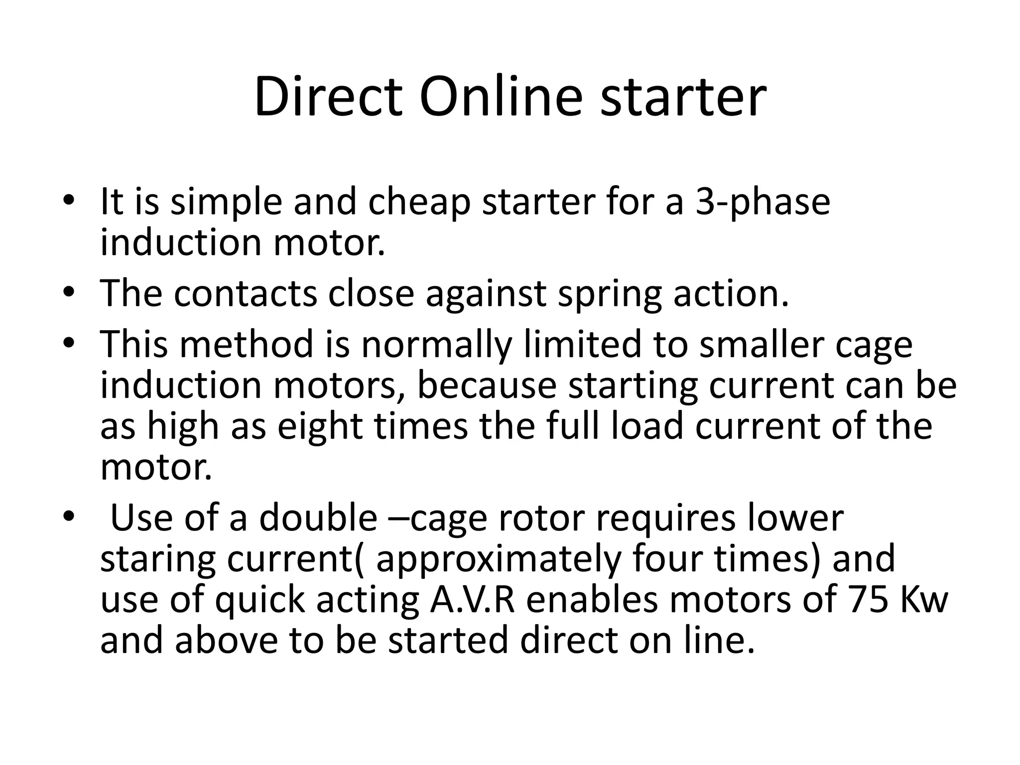 Types of starters of 3 phase induction motor | PPTX