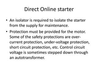 Types of starters of 3 phase induction motor | PPTX