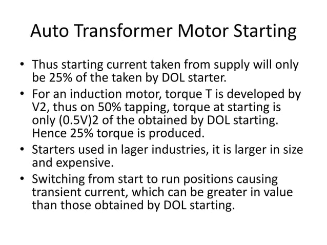 Types of starters of 3 phase induction motor | PPTX