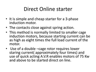 Types of starters of 3 phase induction motor | PPTX