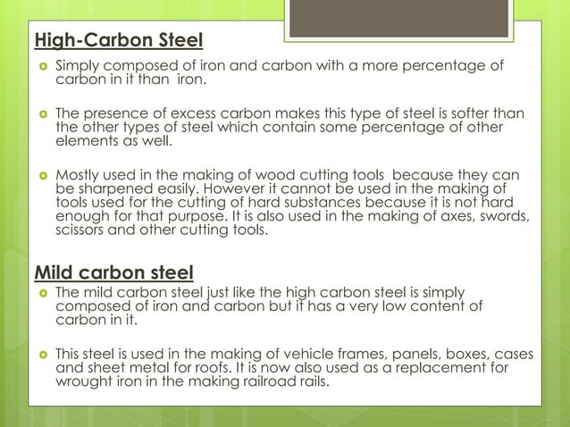 Types of steel | PDF | Chemistry | Science