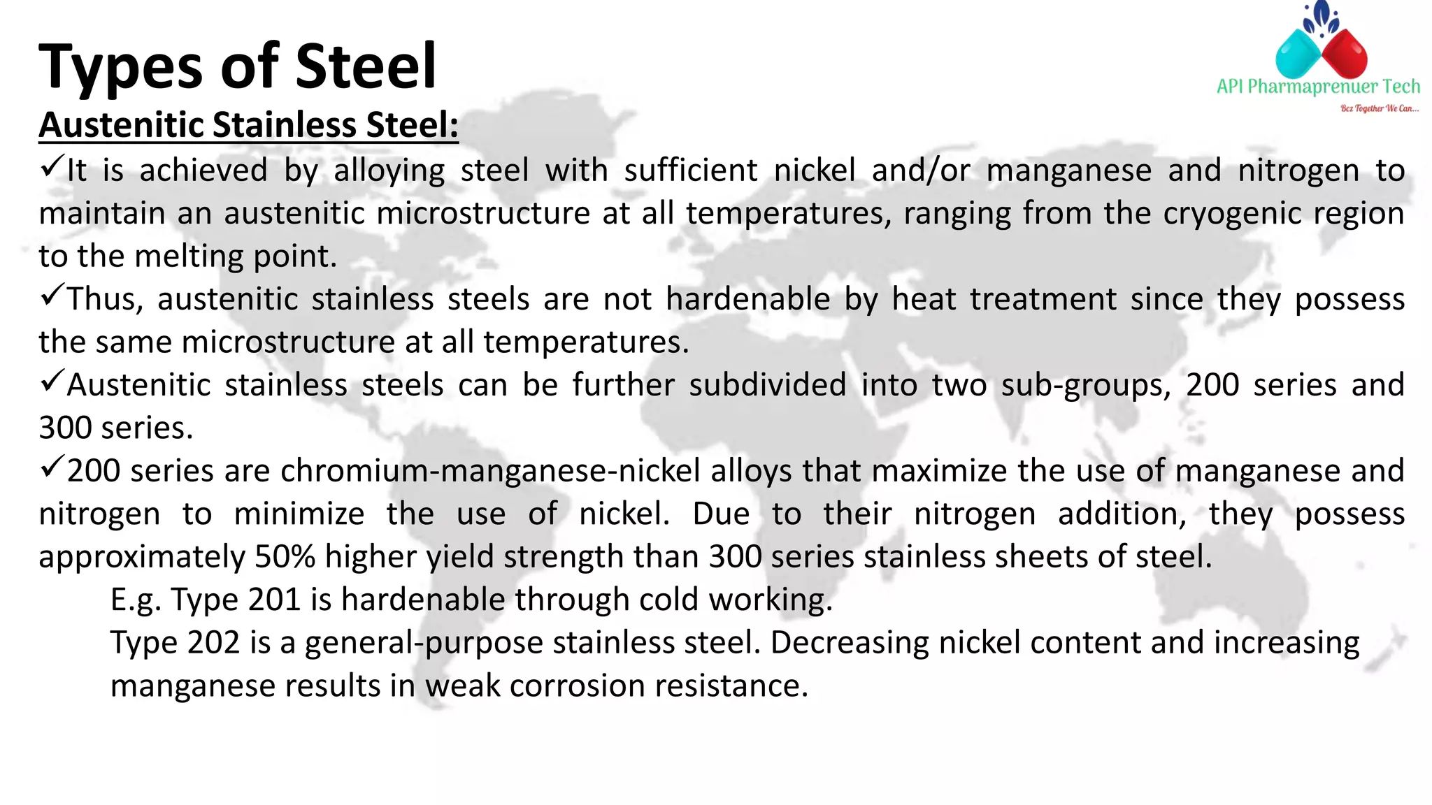 Types of steels used in API & Chemical Manufacturing Industries | PPT