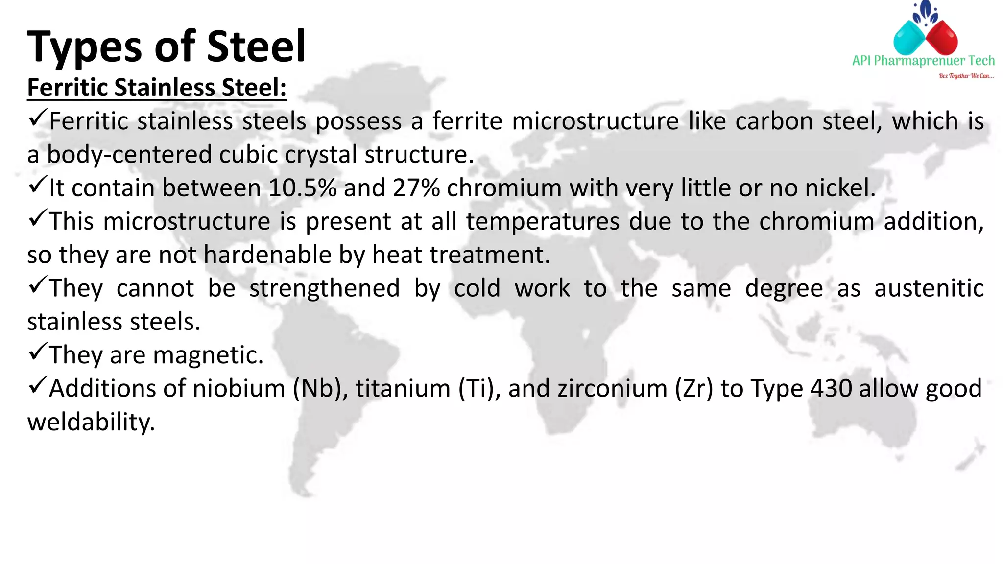 Types of steels used in API & Chemical Manufacturing Industries | PPT