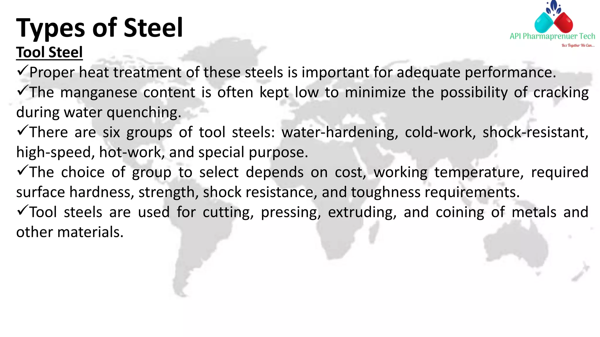 Types of steels used in API & Chemical Manufacturing Industries | PPT