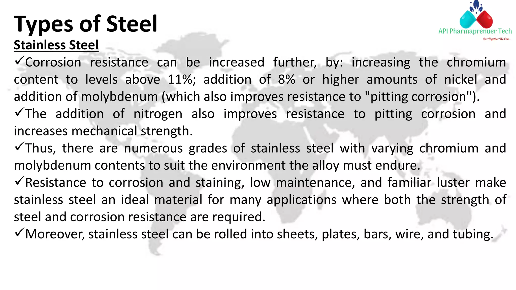 Types of steels used in API & Chemical Manufacturing Industries | PPT