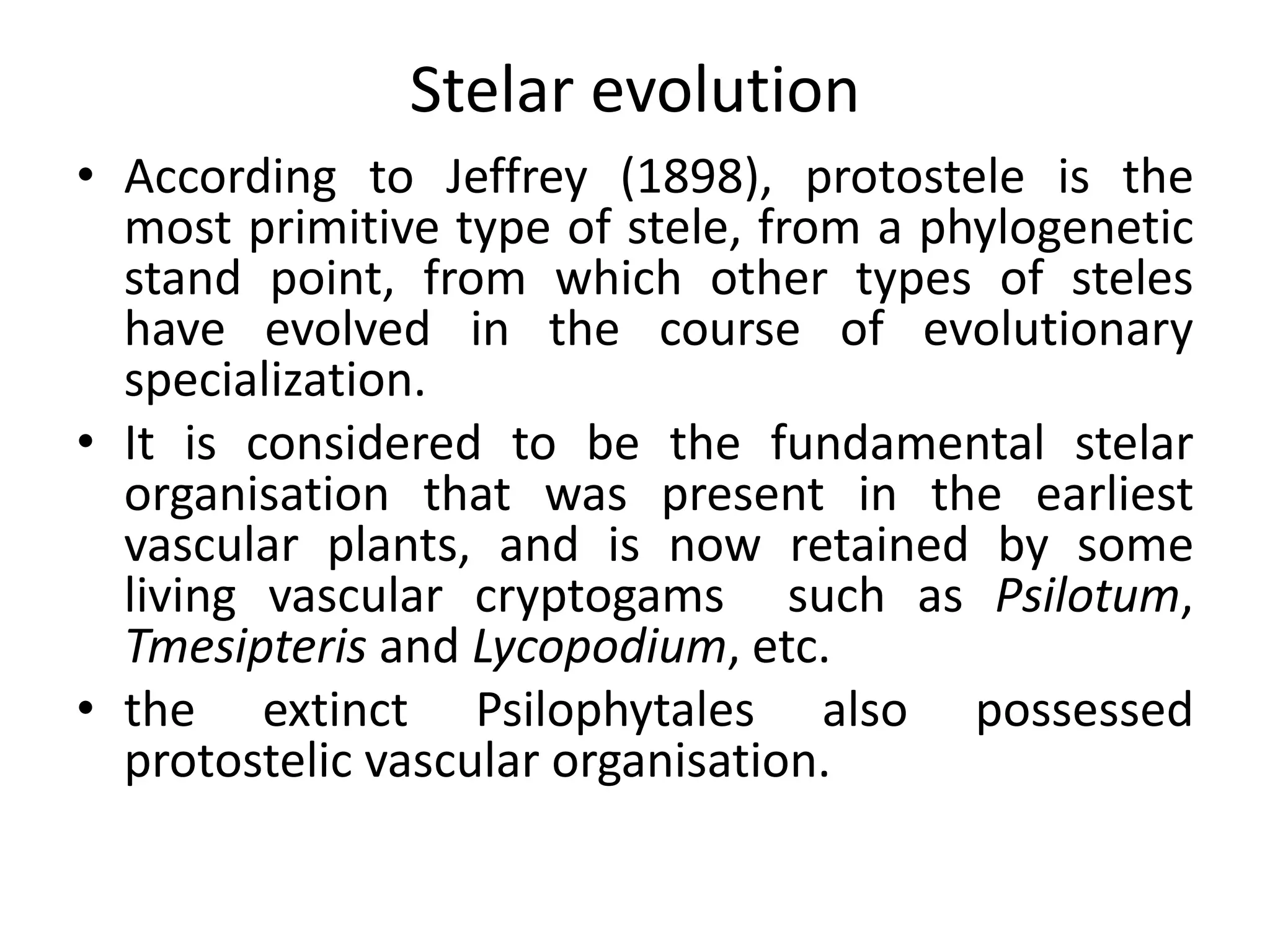 Types of stele and stelar evolution | PDF