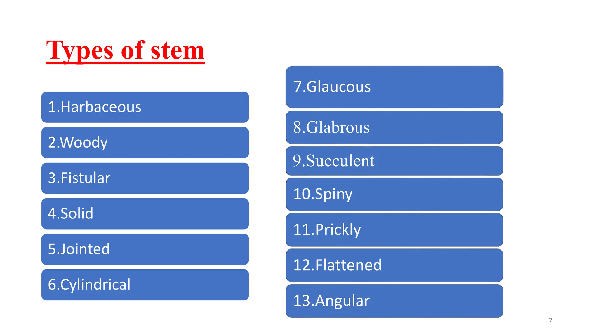 Types of stem by Sarah Ashfaq , Botanist | PPTX