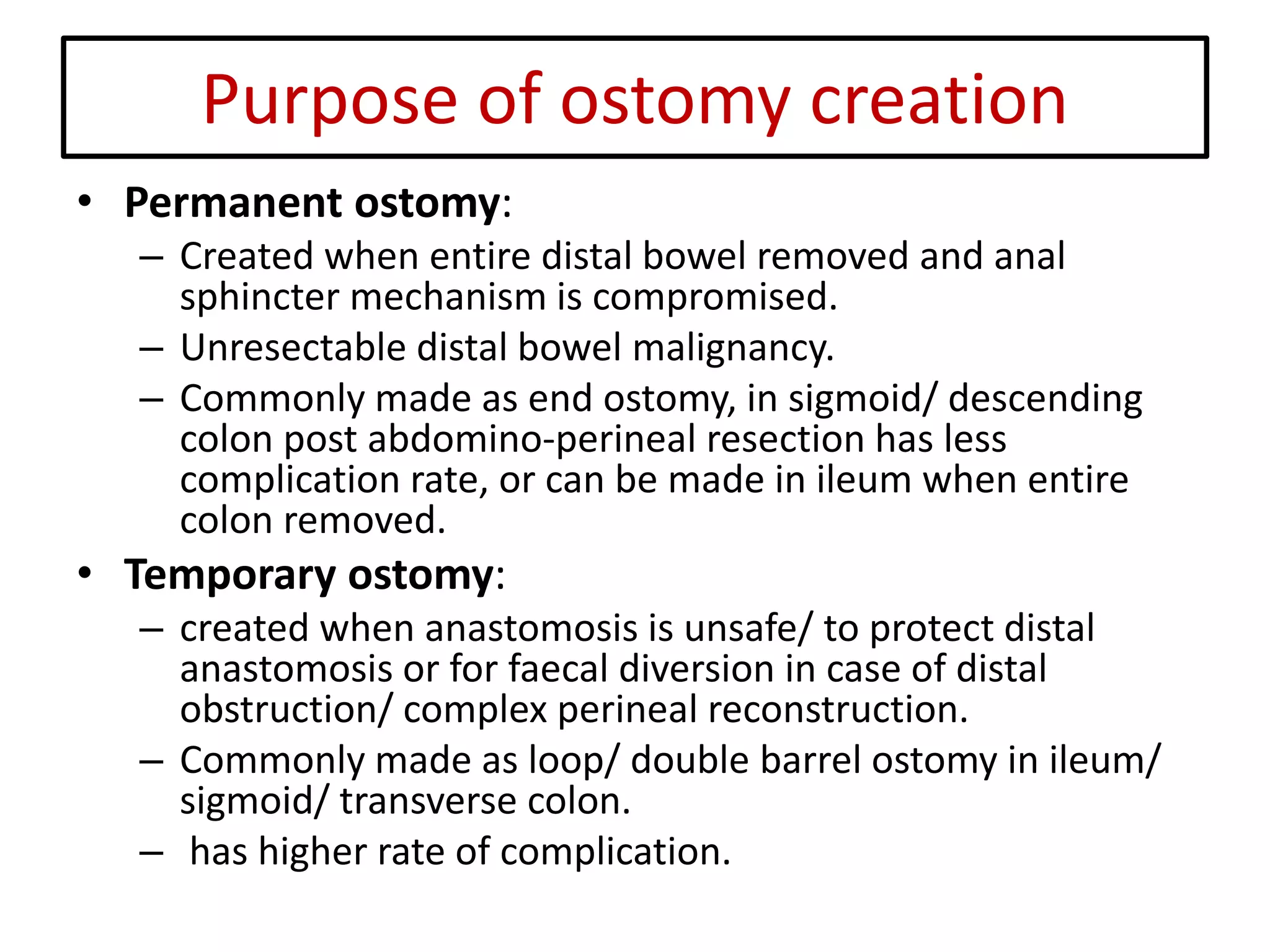 Types of intestinal stomas and management | PPTX