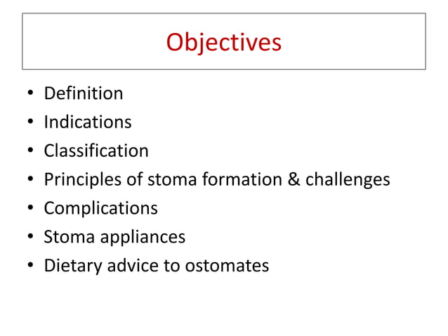 Types of intestinal stomas and management | PPTX