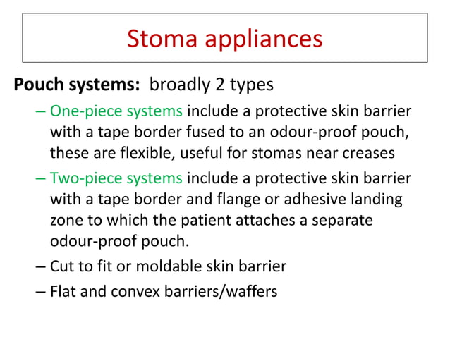 Types of intestinal stomas and management | PPTX