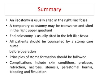 Types of intestinal stomas and management | PPTX