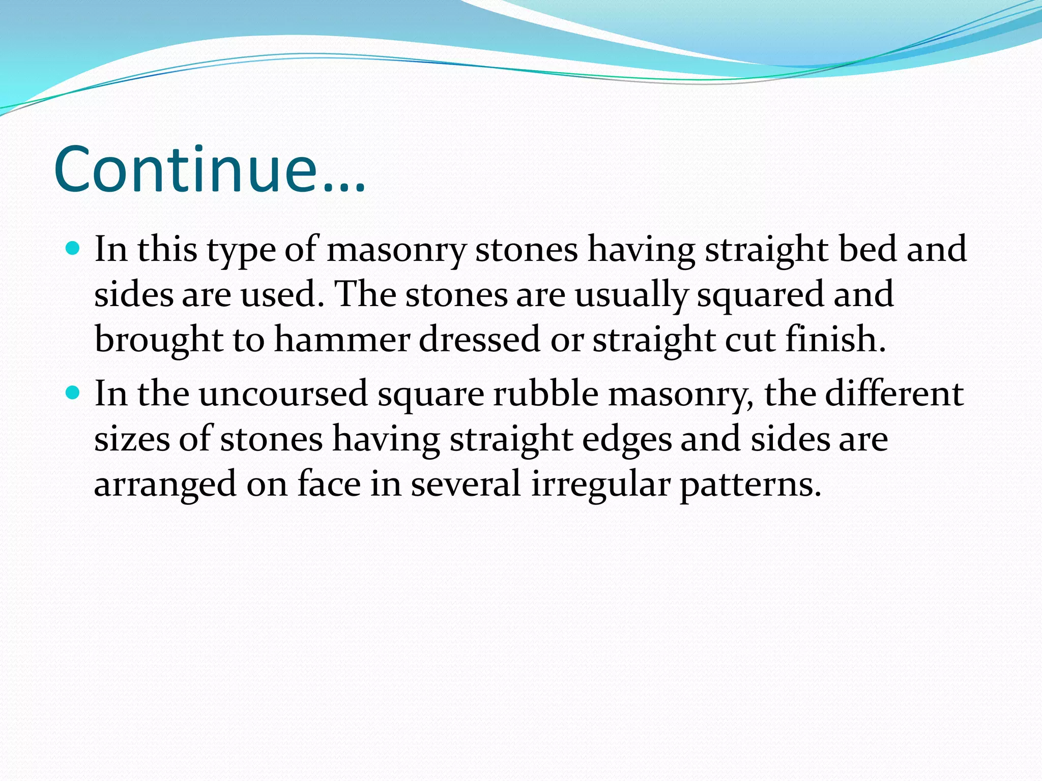 Types of stone masonry | PPTX
