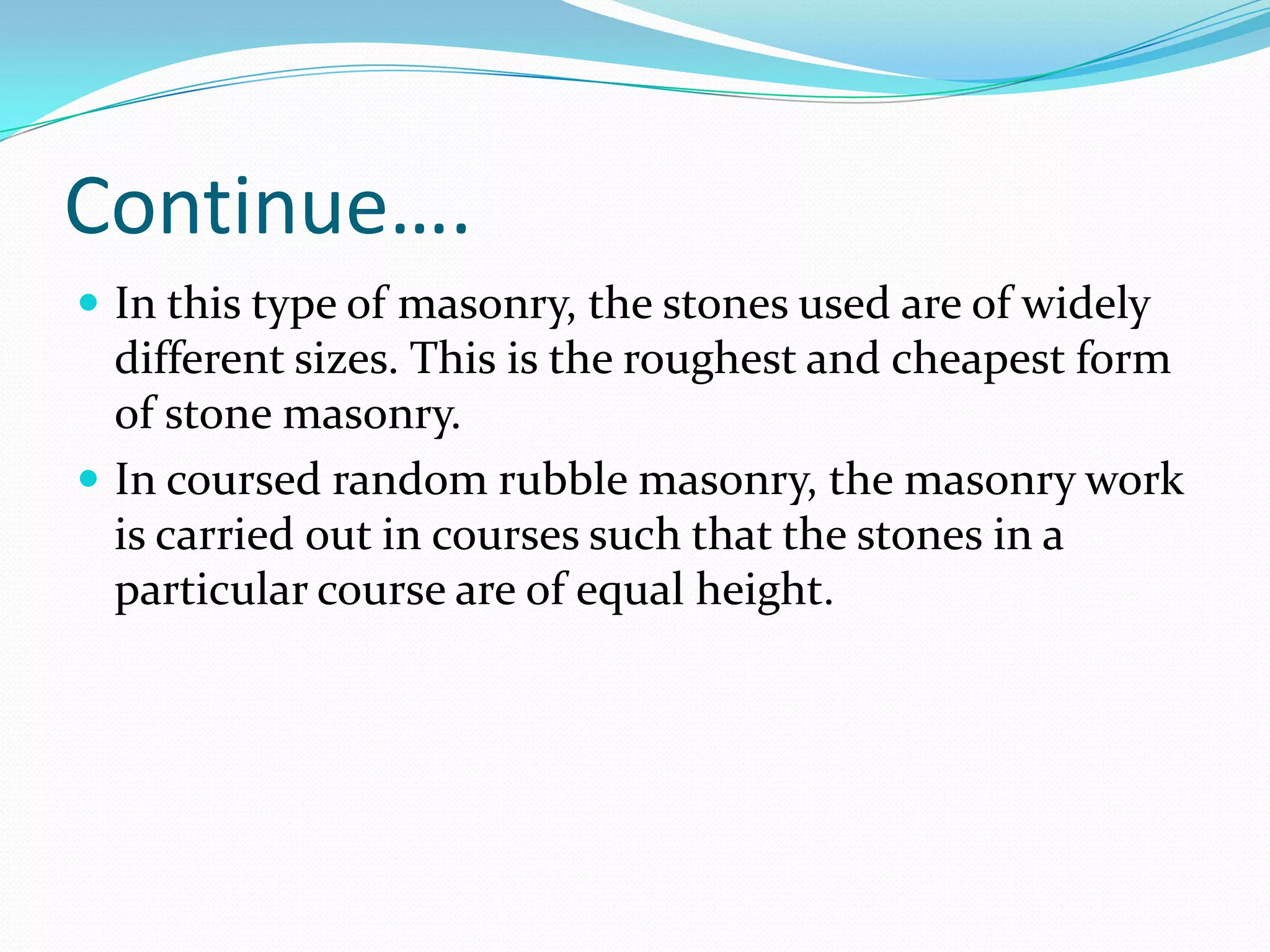 Types of stone masonry | PPTX