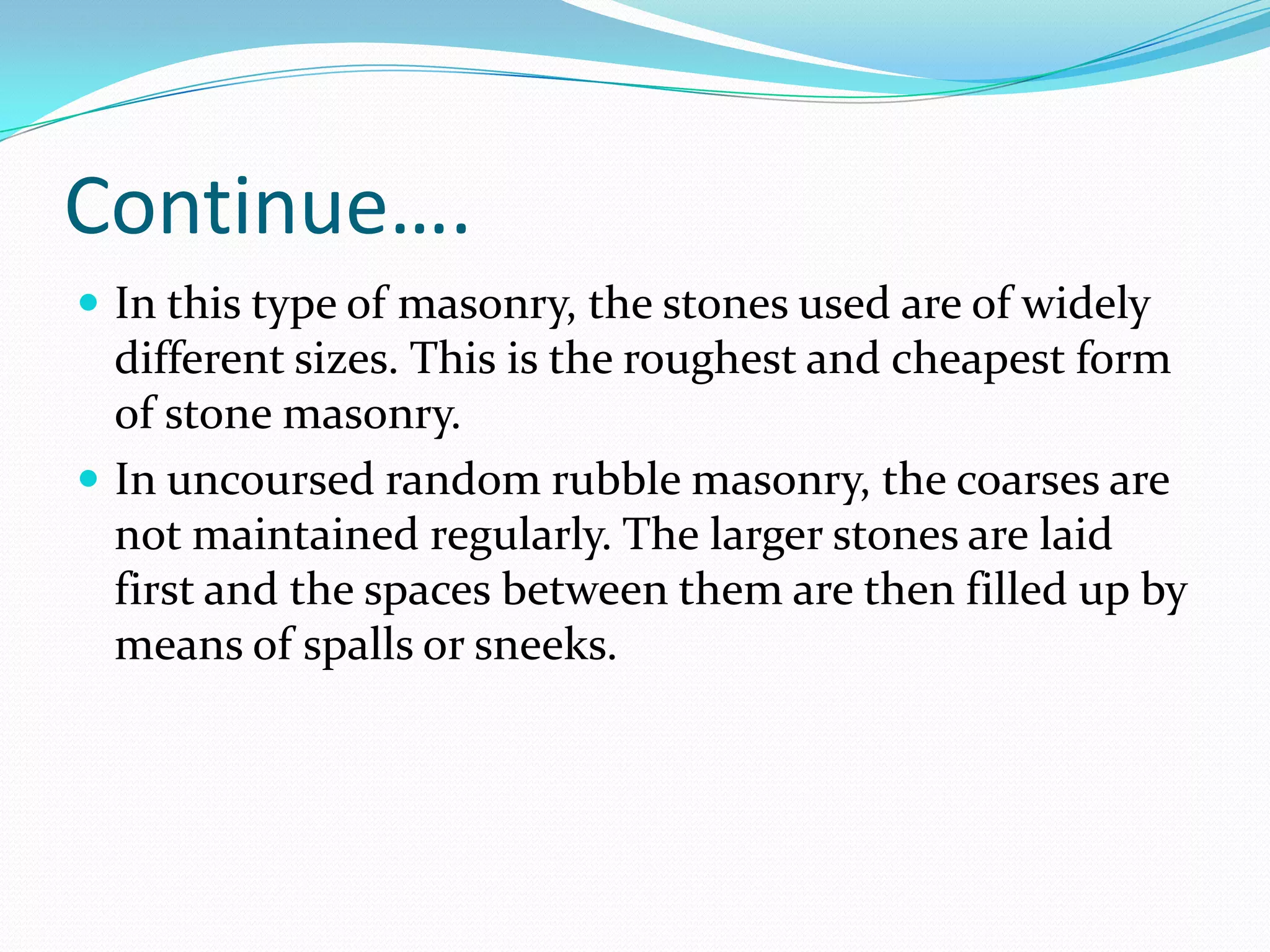 Types of stone masonry | PPTX