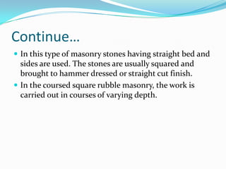 Types of stone masonry | PPTX