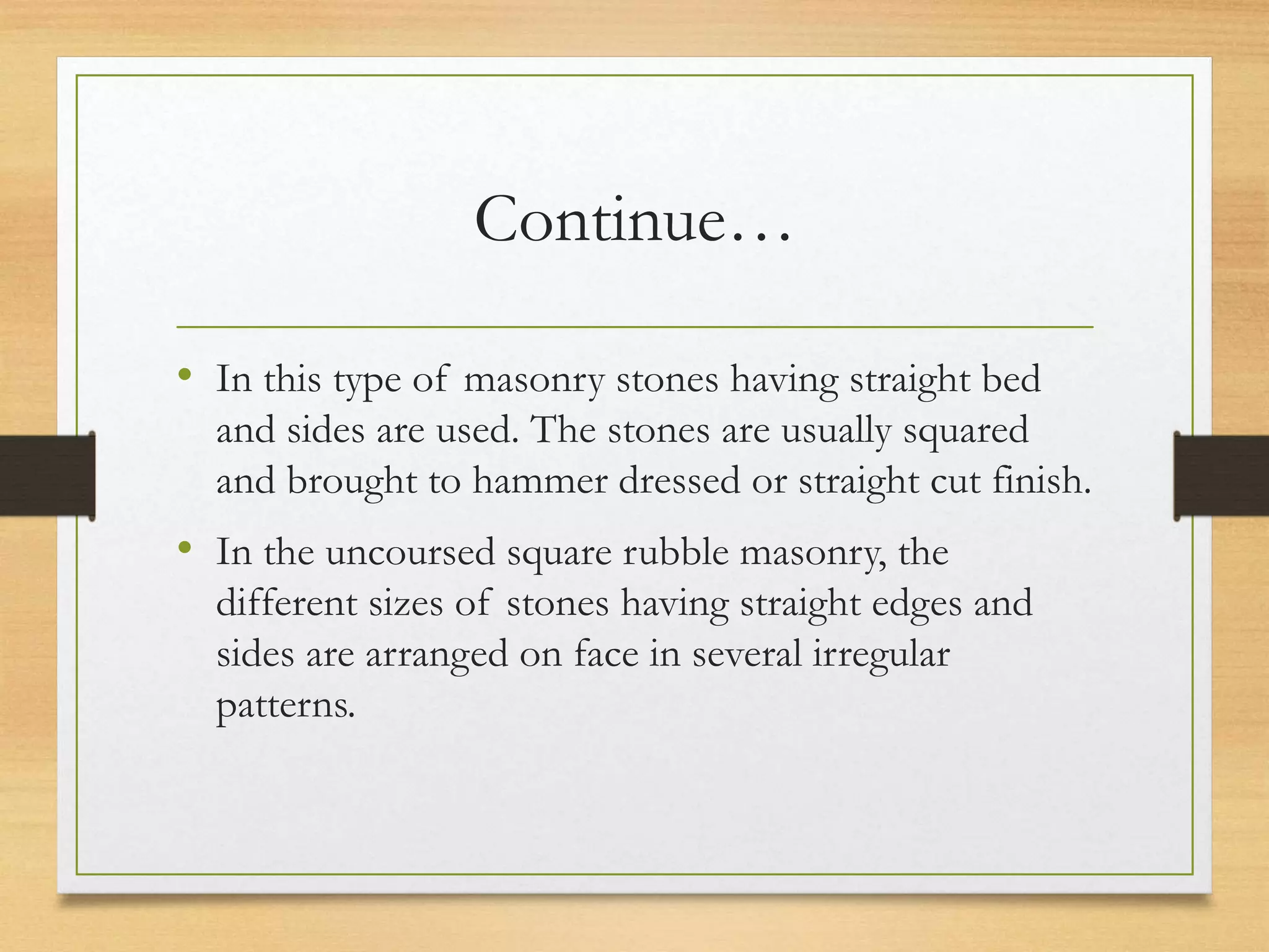 TYPES OF STONE MASONRY | PPTX