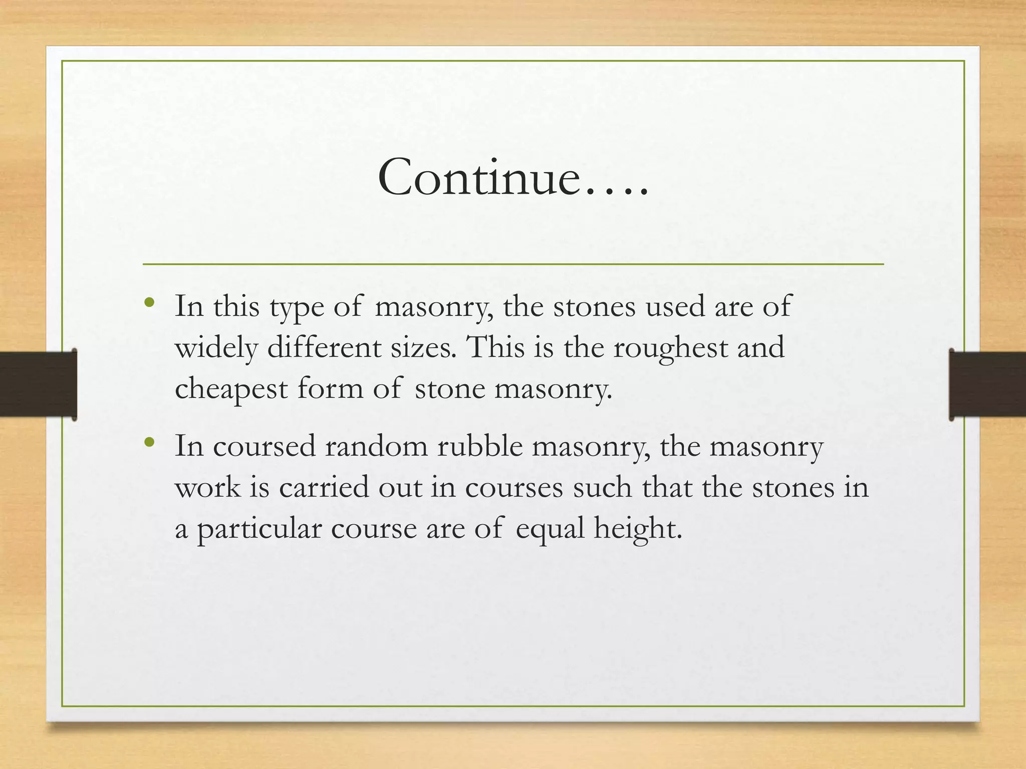TYPES OF STONE MASONRY | PPTX