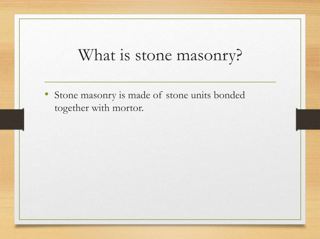 TYPES OF STONE MASONRY | PPTX