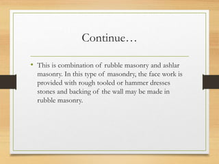 TYPES OF STONE MASONRY | PPTX
