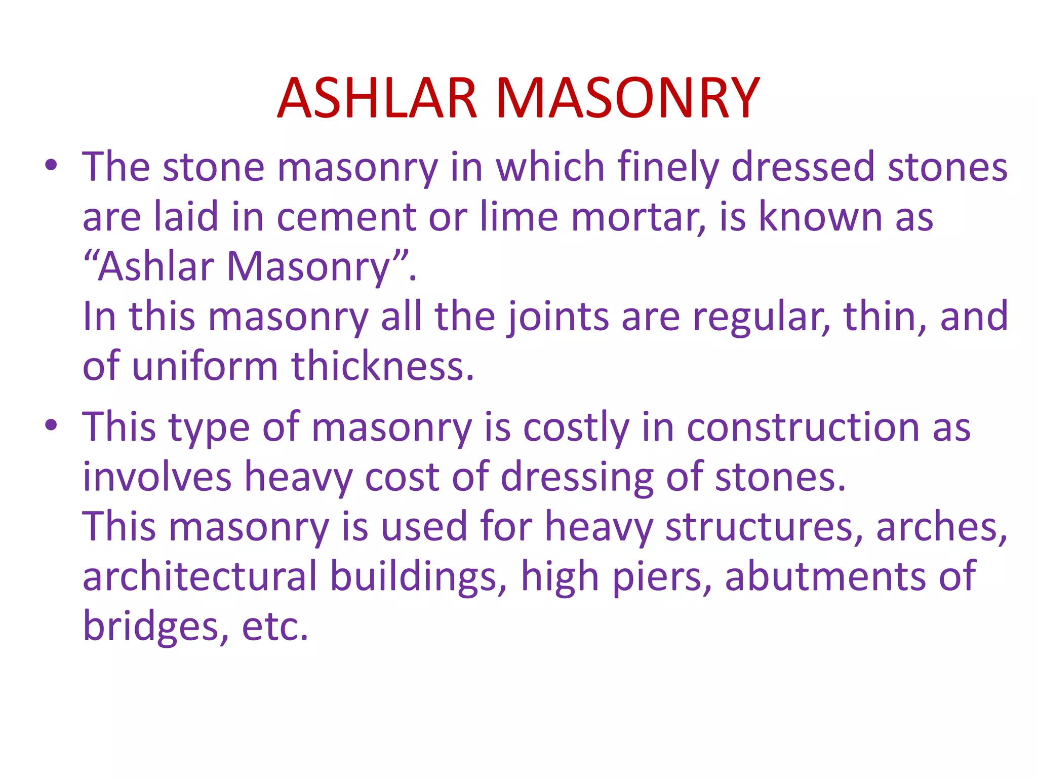 Types of stone masonry | PPTX